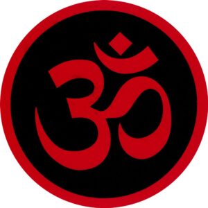 unique bright om symbol yoga meditation window sticker decal (4.5" circular)