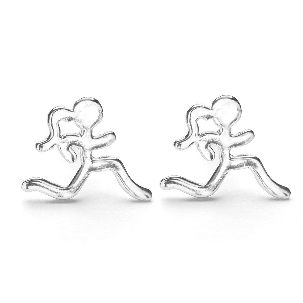 Mini Running Stick Runner Post Earrings | Running Jewelry by Gone For a RUN | Sterling Silver