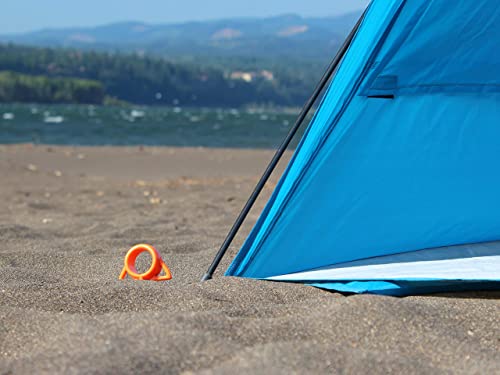 Orange Screw: The Ultimate Ground Anchor | LARGE 2 Pack Tent Stakes | Made in USA (Orange)