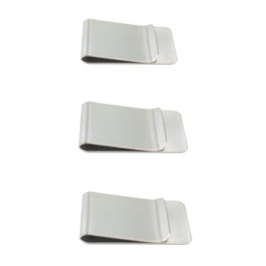 yueton pack of 3 brushed stainless steel slim money clip credit card cash holder - men's fashion travel accessory