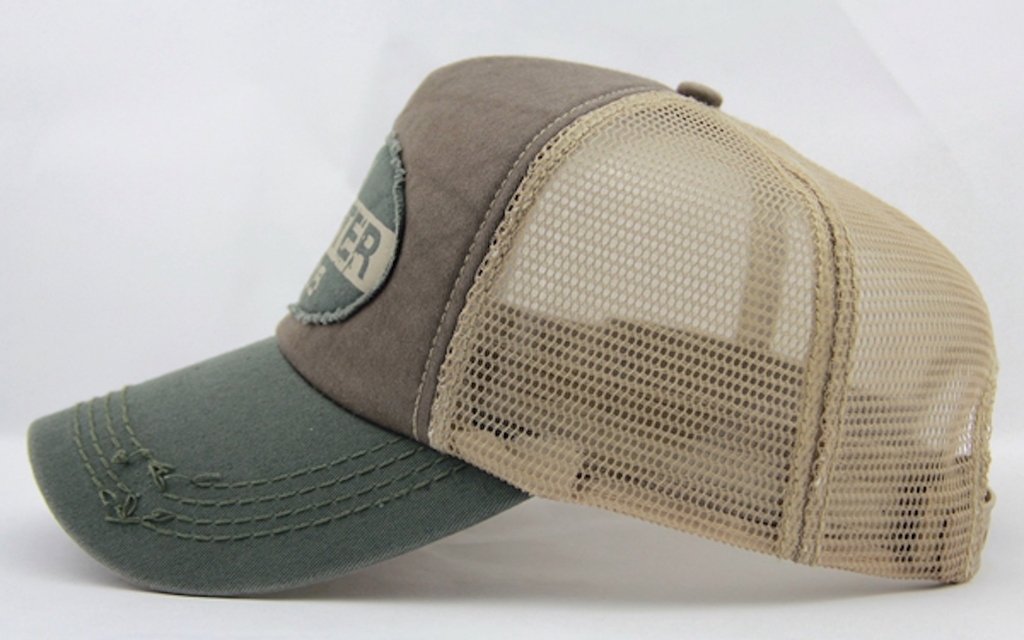 Home Prefer Mens Vintage Mesh Trucker Hat Outdoor Adjustable Snapback Baseball Cap Sun Protection Cap Army Green