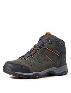 hi-tec men's wide fit bandera ii water proof mens boots in charcoal/graphite/burnt orange in size uk 8 (eu 42/us 9)