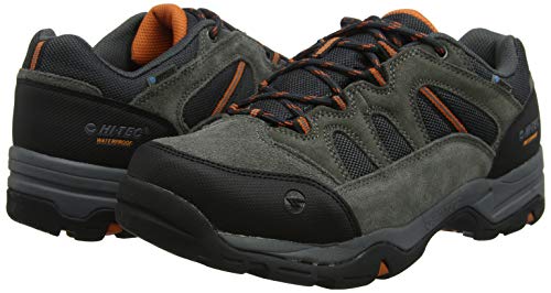 Hi-Tec Men's BANDERRA II Low WP Wide Rise Hiking Boots, Grey Charcoal Graphite Burnt Orange 51, 11