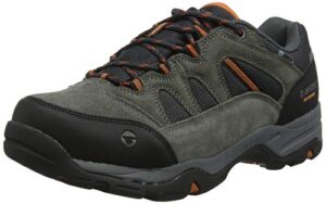 hi-tec men's banderra ii low wp wide rise hiking boots, grey charcoal graphite burnt orange 51, 11