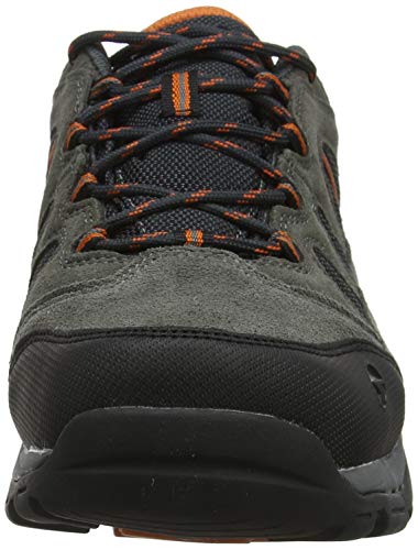 Hi-Tec Men's BANDERRA II Low WP Wide Rise Hiking Boots, Grey Charcoal Graphite Burnt Orange 51, 11