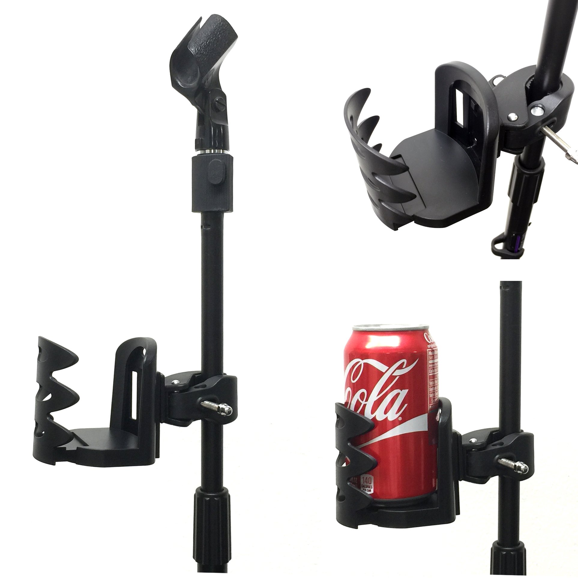 AccessoryBasics 360° Rotation Musician Drinks Water Cup Holder Clamp Handle Bar Pole Clamp Mount for Music Mic Microphone Stand