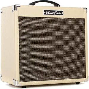 roland bc-hot-vb blues cube hot guitar combo amplifier with tube tone, 30-watt amp with 12-inch speaker, vintage blond