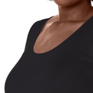 JUST MY SIZE womens Cooldri Performance Scoopneck Tank Top Shirt, Black, 1X US