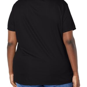 JUST MY SIZE womens Cool Dri V-neck Shirt, Black, 2X US