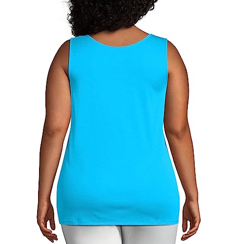 JUST MY SIZE Womens Cooldri Performance Scoopneck Athletic-tank-top-shirts, Process Blue, 2X US