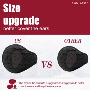 Metog Unisex Foldable Ear Warmers knits Winter EarMuffs Black