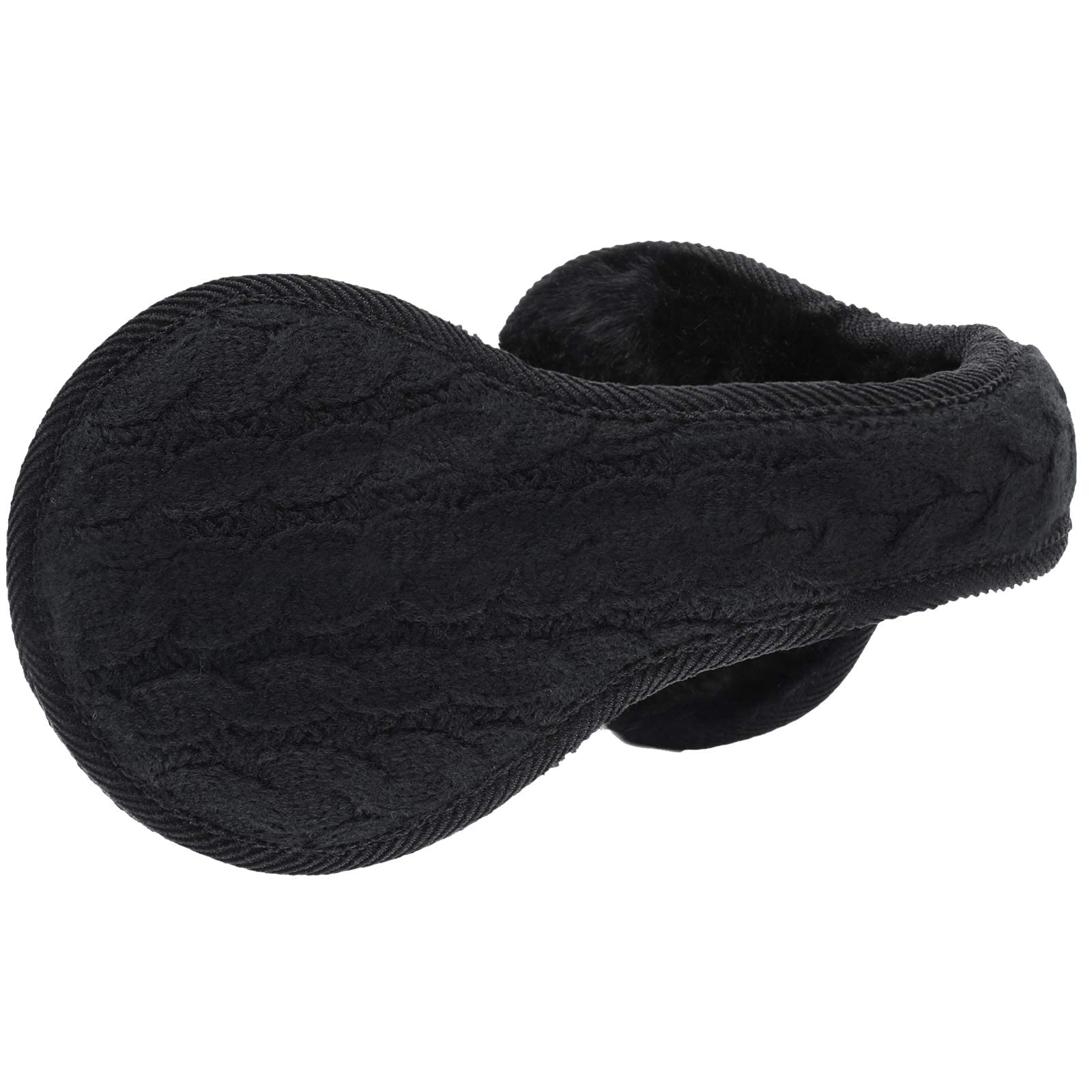 Metog Unisex Foldable Ear Warmers knits Winter EarMuffs Black