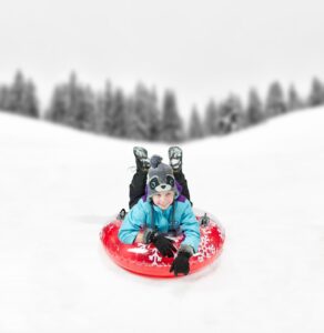 poolmaster sno cap inflatable snow tube and snow sled with handles