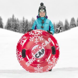 Poolmaster SNO Cap Inflatable Snow Tube and Snow Sled with Handles