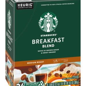 Starbucks Breakfast Blend Coffee K-Cups,24 K-Cups count,(0.44 OZ each)