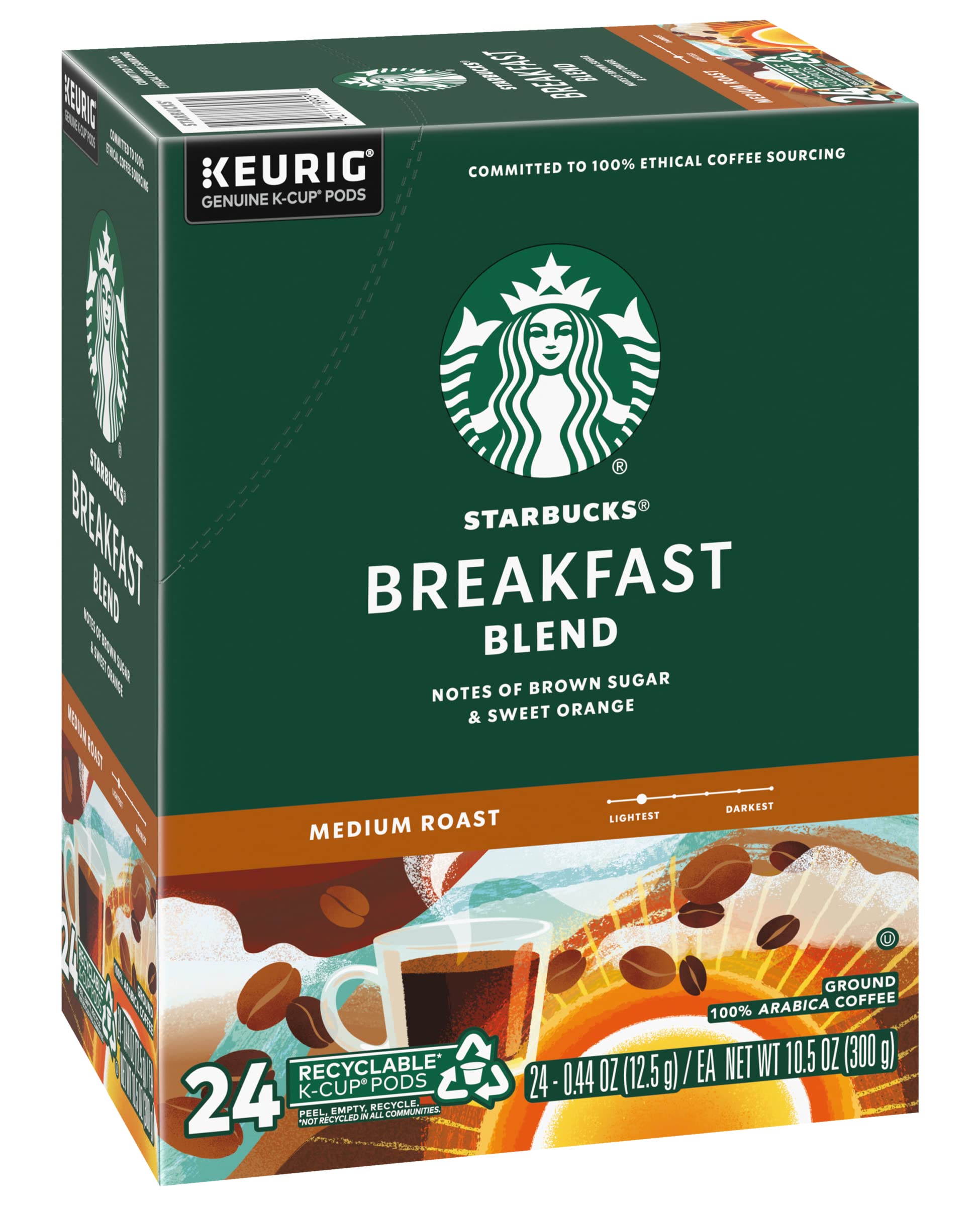 Starbucks Breakfast Blend Coffee K-Cups,24 K-Cups count,(0.44 OZ each)