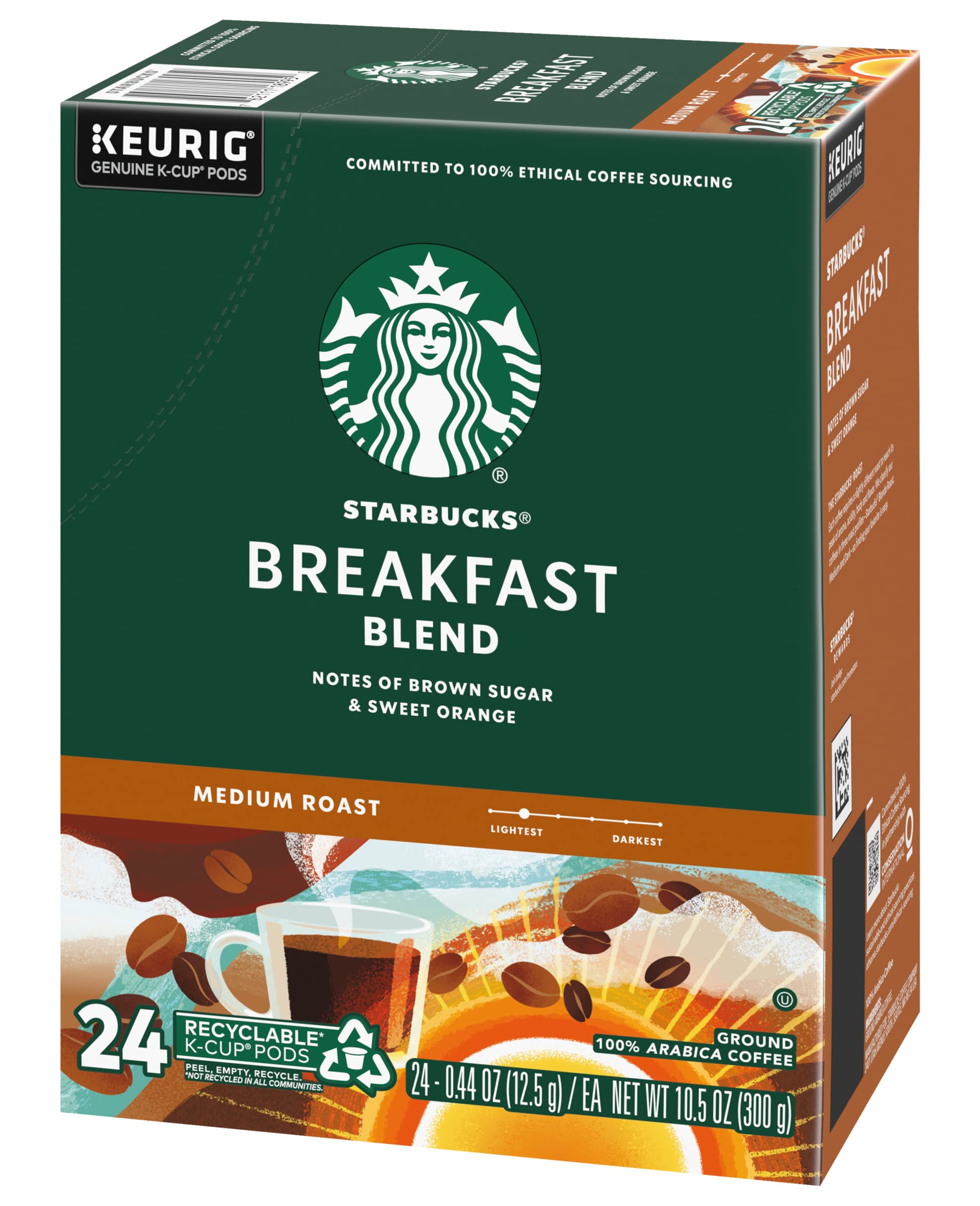 Starbucks Breakfast Blend Coffee K-Cups,24 K-Cups count,(0.44 OZ each)