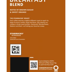 Starbucks Breakfast Blend Coffee K-Cups,24 K-Cups count,(0.44 OZ each)