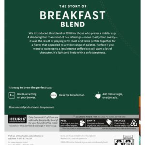 Starbucks Breakfast Blend Coffee K-Cups,24 K-Cups count,(0.44 OZ each)