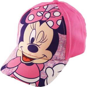 Disney Little Baseball Cap, Minnie Mouse Adjustable Girl Hats for Kids Ages 4-7, Pink