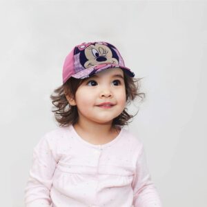 Disney Little Baseball Cap, Minnie Mouse Adjustable Girl Hats for Kids Ages 4-7, Pink