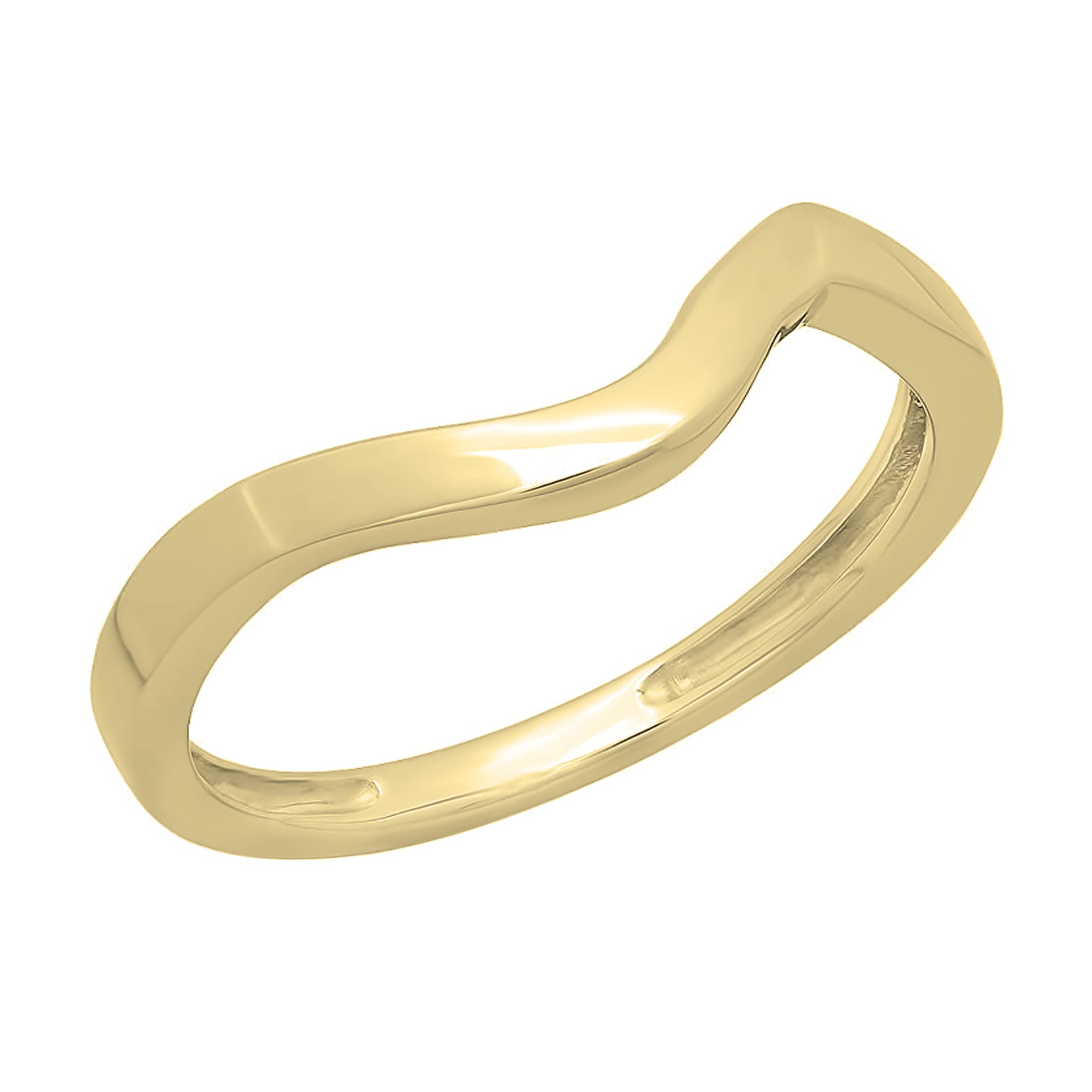 Dazzlingrock Collection 10K Women Anniversary Stackable Contour Guard Ring, Yellow Gold, Size 7