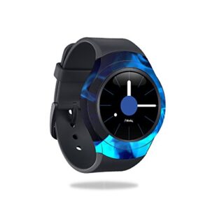 mightyskins skin compatible with samsung gear s2 3g - blue flames | protective, durable, and unique vinyl decal wrap cover | easy to apply, remove, and change styles | made in the usa