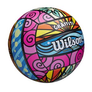 wilson sporting goods graffiti volleyball- pink/blue/yellow,1 pack - os,wth46341b