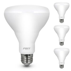 feit electric br30 led light bulbs, 65w equivalent, non dimmable, 10 year life, 650 lumens, 2700k soft white, e26 base recessed can light bulbs, flood light bulbs, damp rated, 3 pack, br30/10kled/3