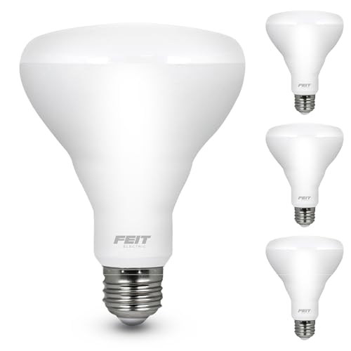 Feit Electric BR30 LED Light Bulbs, 65W Equivalent, Non Dimmable, 10 Year Life, 650 Lumens, 2700K Soft White, E26 Base Recessed Can Light Bulbs, Flood Light Bulbs, Damp Rated, 3 Pack, BR30/10KLED/3