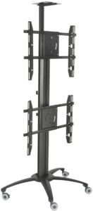 displays2go lpgp36wb2 dual tv stand, single sided, for 30-60 inch flat screen monitors, camera tray