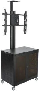 displays2go lpgp36av7 portable tv stand with locking storage cabinet, 30-84 inch vesa mount