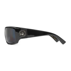 VonZipper Clutch Polarized Sunglasses for Men and Women Black Gloss with Rectangle Clutch Polarized Vintage Grey Impact-resistant polycarbonate lens Sun Glasses with UV and HEV protection 66mm