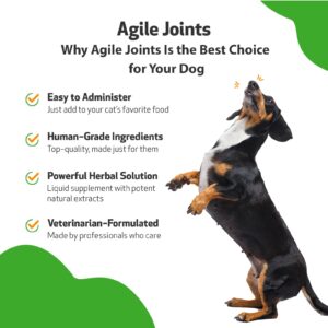 Pet Wellbeing Agile Joints for Dogs - Vet-Formulated - Joint Health, Mobility, Ease of Movement - Natural Herbal Supplement 2 oz (59 ml)