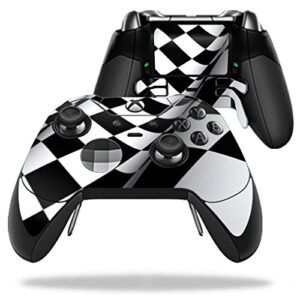 mightyskins skin compatible with microsoft xbox one elite wireless controller case wrap cover sticker skins checkered flag