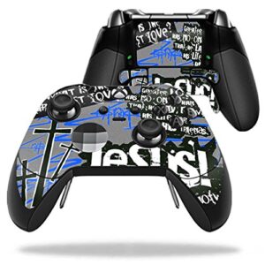 mightyskins skin compatible with microsoft xbox one elite wireless controller case wrap cover sticker skins love jesus