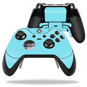 mightyskins skin compatible with microsoft xbox one elite wireless controller case wrap cover sticker skins solid baby blue