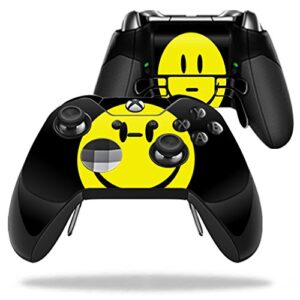 mightyskins skin compatible with microsoft xbox one elite wireless controller case wrap cover sticker skins smiley face