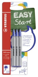 stabilo easyoriginal ergonomic rollerball refills – pack of 3 (blue ink erasable/0.3 mm)