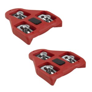 bv bike cleats compatible with look delta and peloton bike - adjustable 9 degree float system for ultimate stability and power transfer - durable red metal cleats for road and indoor cycling shoes