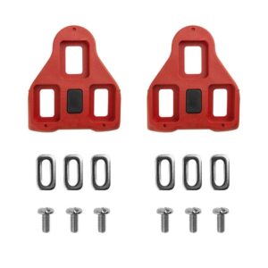 BV Bike Cleats Compatible with Look Delta and Peloton Bike - Adjustable 9 Degree Float System for Ultimate Stability and Power Transfer - Durable Red Metal Cleats for Road and Indoor Cycling Shoes