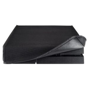 eXtremeRate Black Horizontal Dust Cover for PS4 Console, Soft Neat Lining Dust Guard, Anti Scratch Waterproof Cover Protector Sleeve