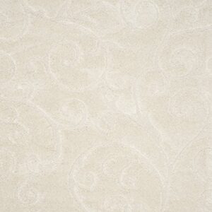 SAFAVIEH Florida Shag Collection Area Rug - 8' x 10', Creme & Creme, Scroll Design, Non-Shedding & Easy Care, 1.2-inch Thick Ideal for High Traffic Areas in Living Room, Bedroom (SG455-1111)