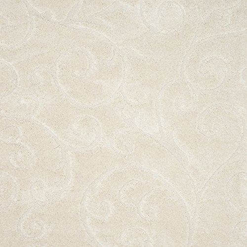 SAFAVIEH Florida Shag Collection Area Rug - 8' x 10', Creme & Creme, Scroll Design, Non-Shedding & Easy Care, 1.2-inch Thick Ideal for High Traffic Areas in Living Room, Bedroom (SG455-1111)