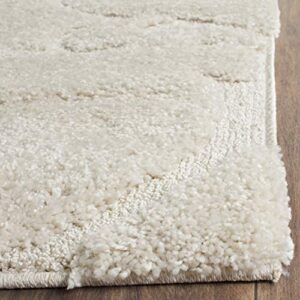 SAFAVIEH Florida Shag Collection Area Rug - 8' x 10', Creme & Creme, Scroll Design, Non-Shedding & Easy Care, 1.2-inch Thick Ideal for High Traffic Areas in Living Room, Bedroom (SG455-1111)