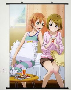 love live wall scroll poster fabric painting for anime koizumi hanayo & rin hoshizora 57 l