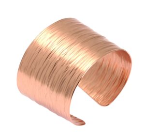 john s. brana copper bark cuff bracelet handmade jewelry - 100% uncoated solid copper (6.5 inches)