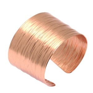 John S. Brana Copper Bark Cuff Bracelet Handmade Jewelry - 100% Uncoated Solid Copper (6.5 Inches)