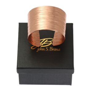 John S. Brana Copper Bark Cuff Bracelet Handmade Jewelry - 100% Uncoated Solid Copper (6.5 Inches)