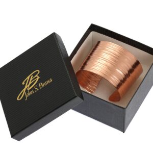 John S. Brana Copper Bark Cuff Bracelet Handmade Jewelry - 100% Uncoated Solid Copper (6.5 Inches)